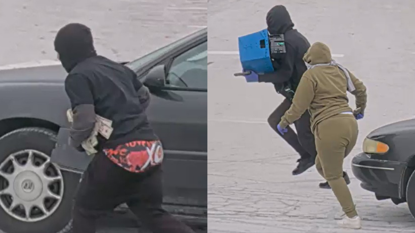 Photos show suspects fleeing with cash, gun after ATM robbery on ...