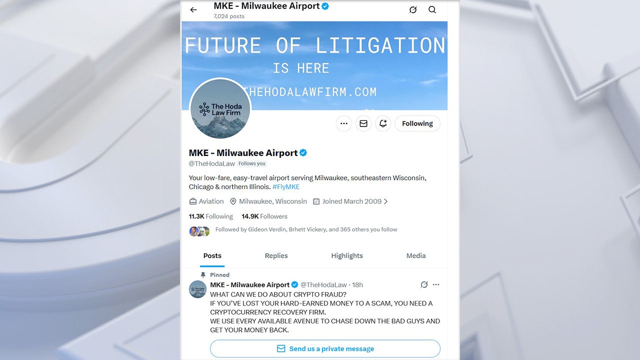 Milwaukee airport X account hacked, replaced with crypto content