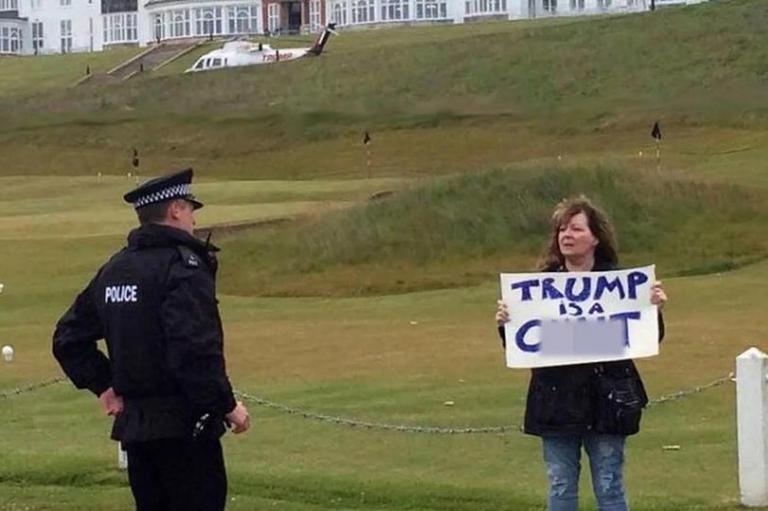 Janey Godley's daughter revives comedian's controversial Trump sign