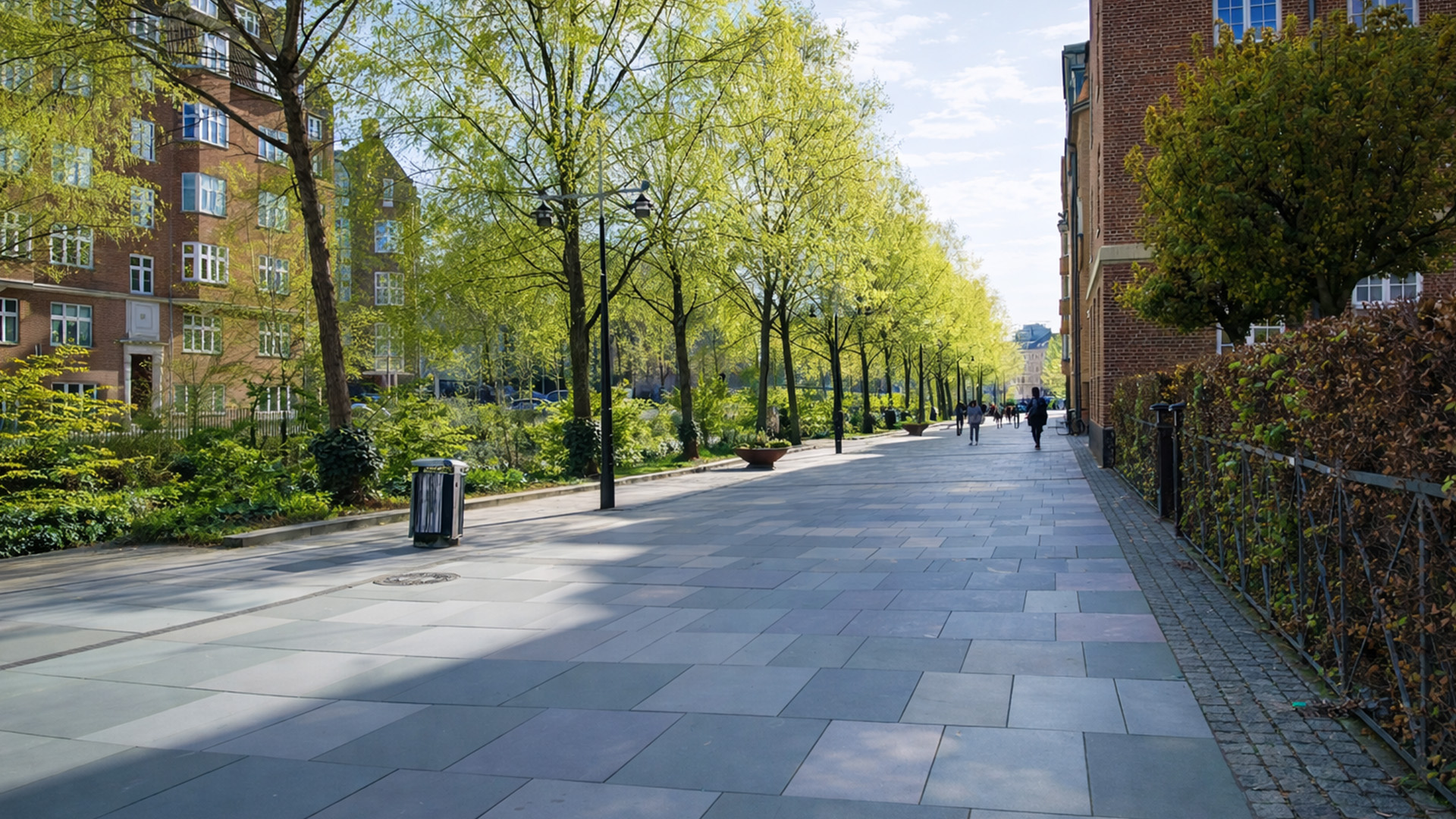 A walkway hidden between city blocks