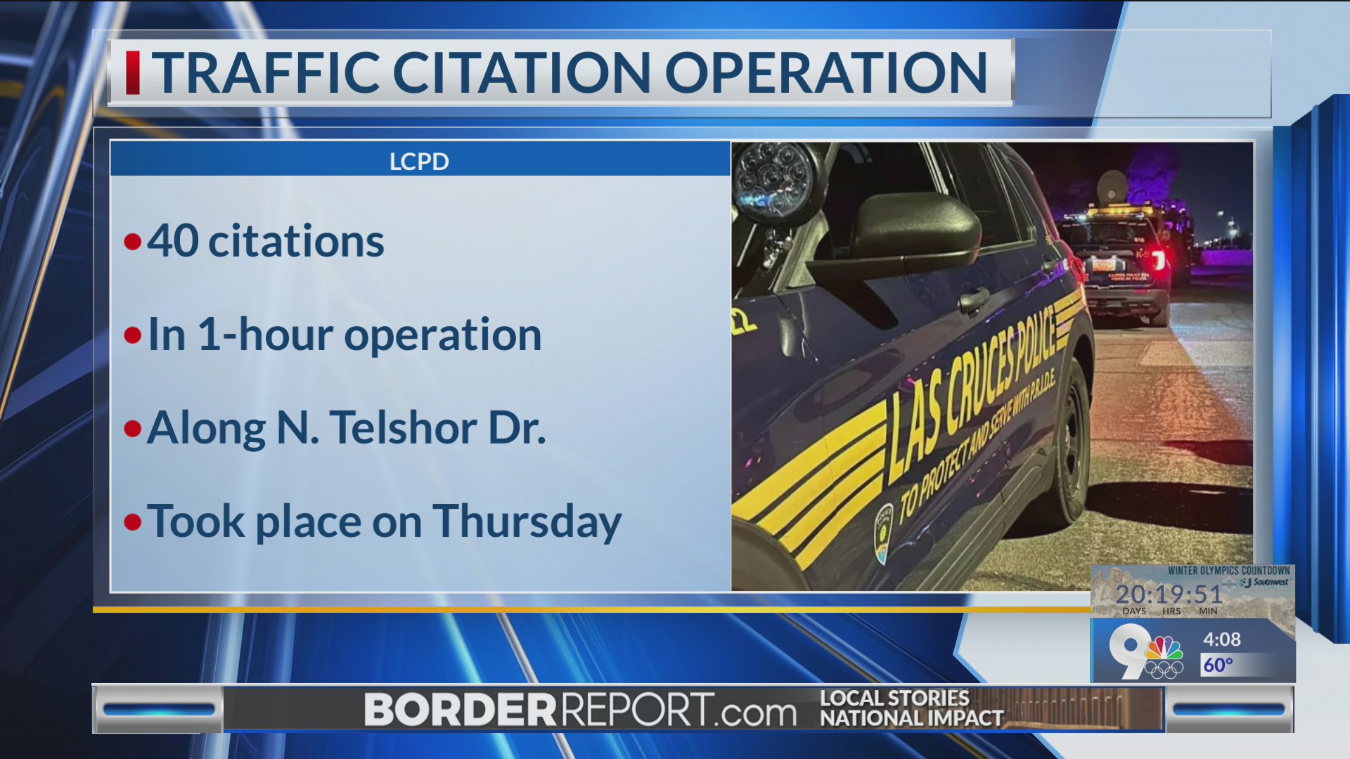 Las Cruces PD issues 40 tickets in hour