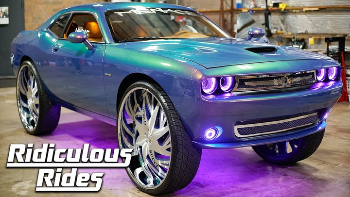 Customized Dodge Challenger boasts massive 34-inch rims