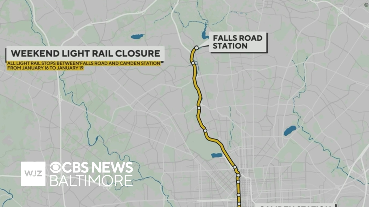 Light rail stops between Falls Road and Camden Station closed until ...