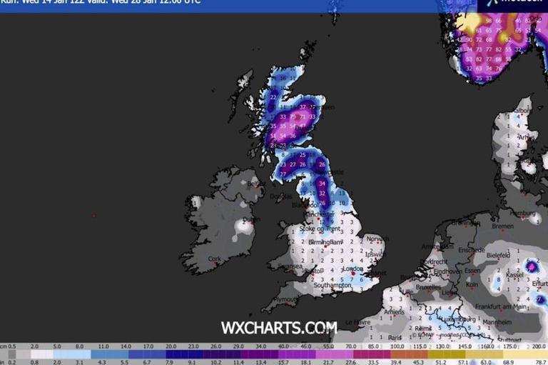 Snow maps reveal 400-mile blizzard due to hit 51 UK cities - full list