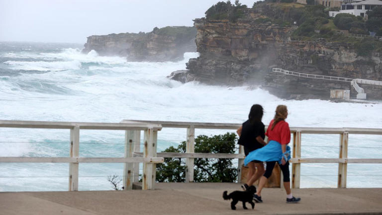 Huge surf swallows Sydney beach