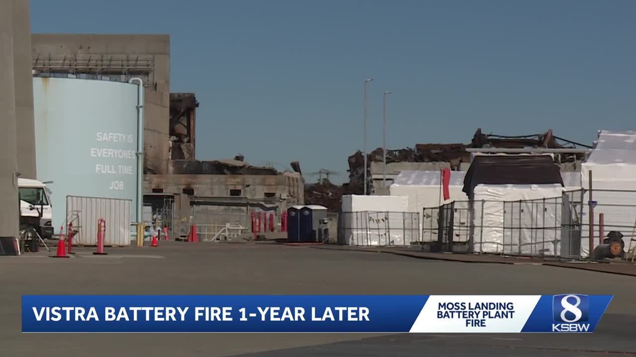 Moss Landing battery facility cleanup continues a year after fire