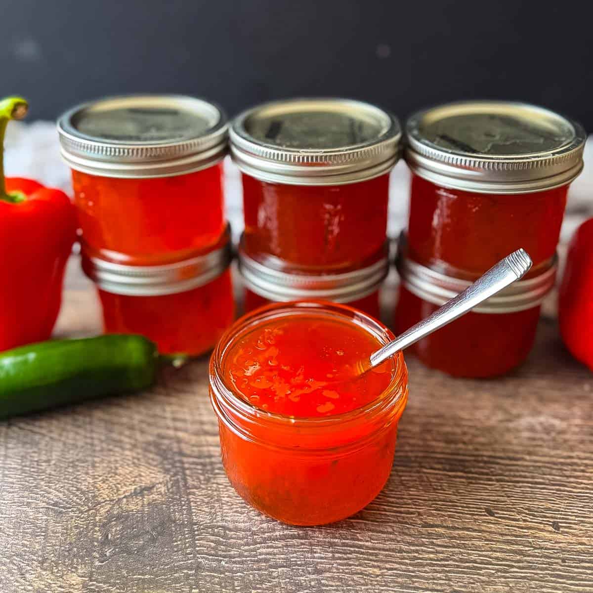 Homemade red pepper jelly