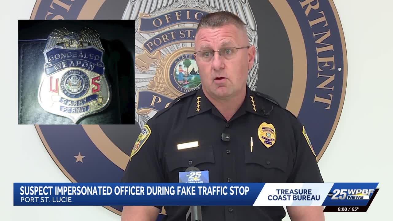 Fake police officer arrested after driver pulled over in Port St. Lucie