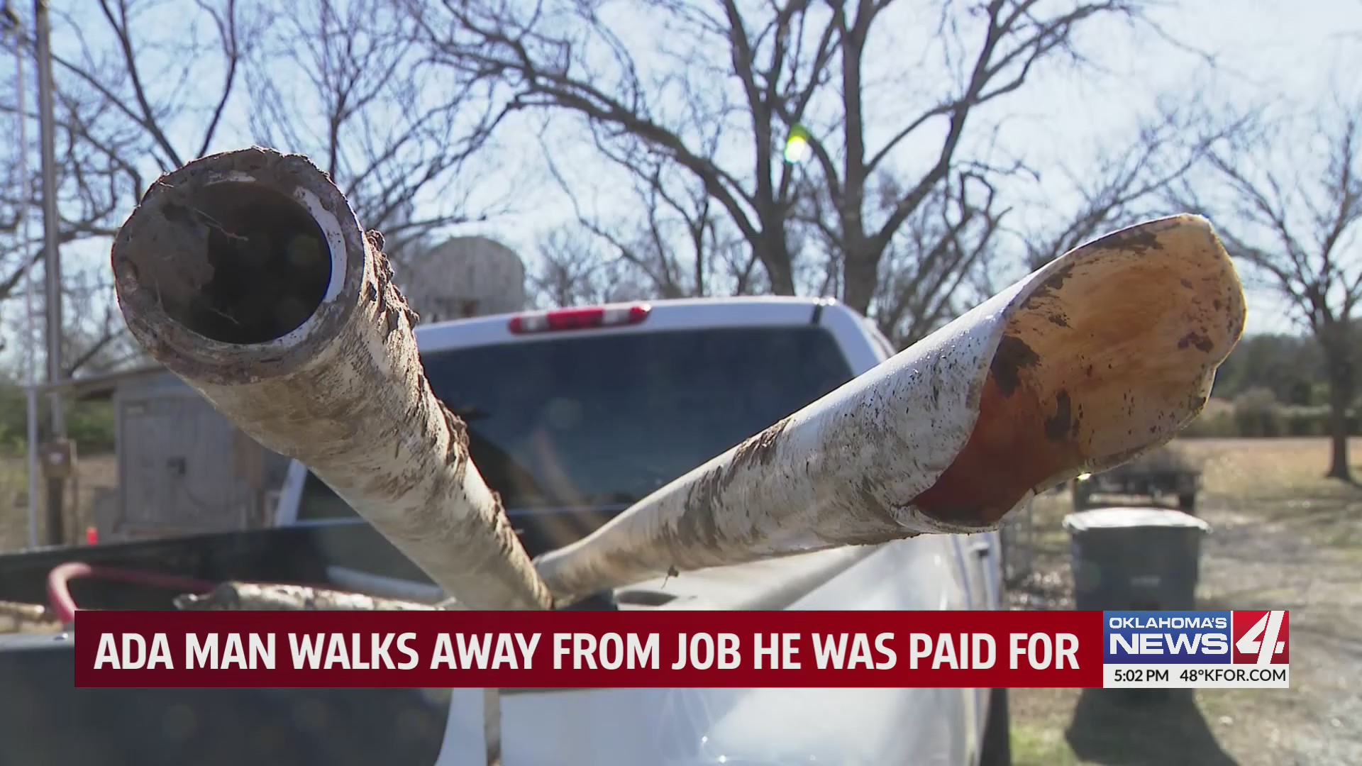 Ada man walks away from job he was paid for