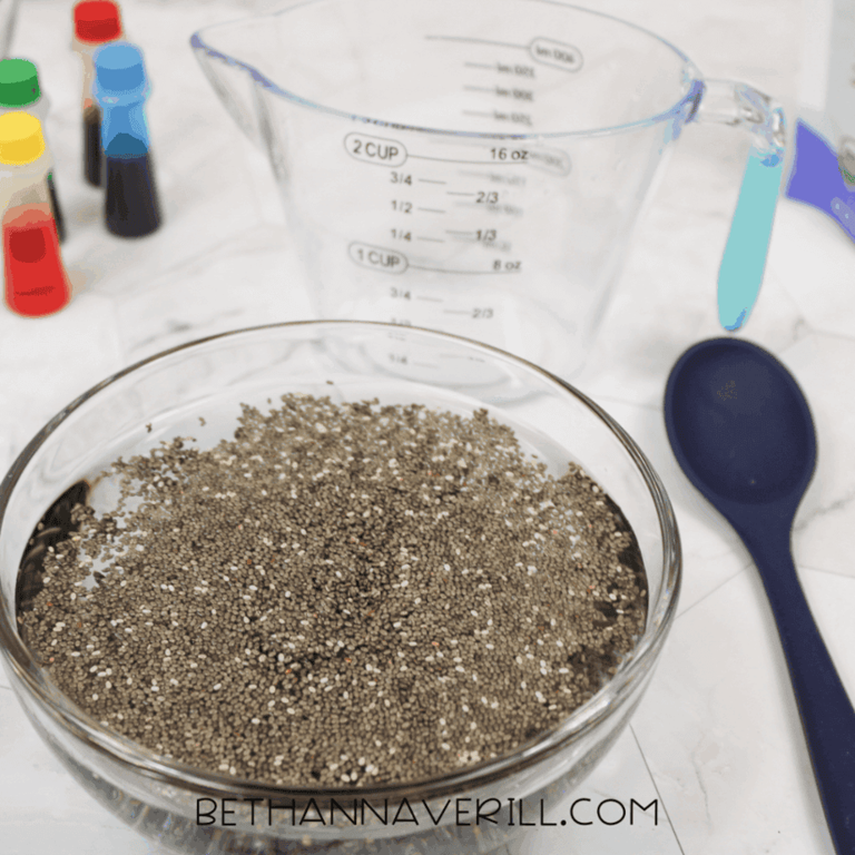 Chia seed ocean sensory bin