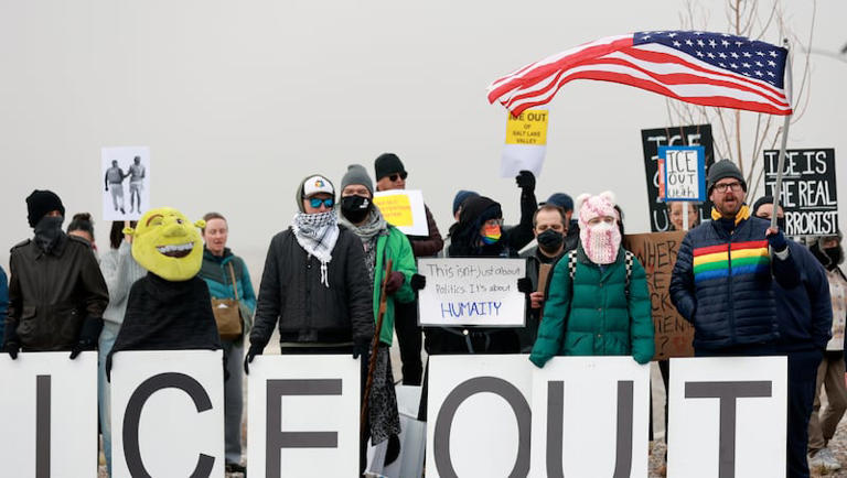 Demonstrators protest possible new immigrant detention facility in Utah