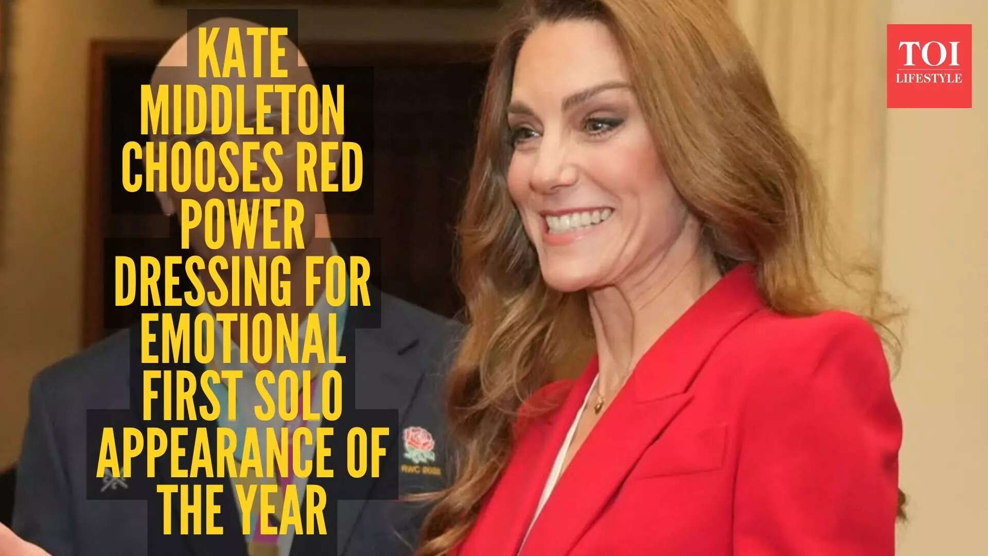 Kate Middleton’s bold red suit steals the show as she returns to public ...