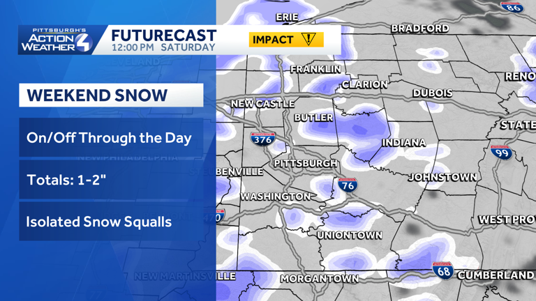 Snow returns: Impact Day Saturday in western Pennsylvania