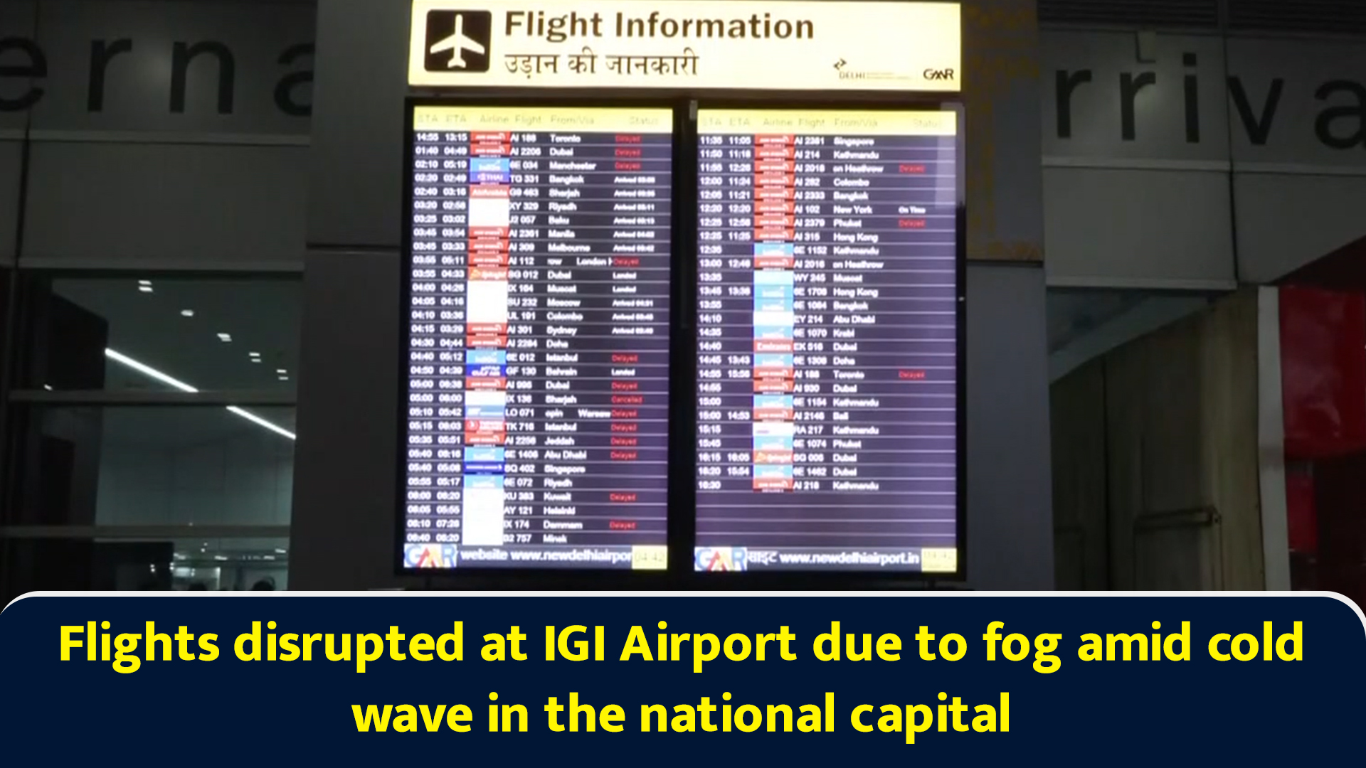 Flights disrupted at IGI Airport due to fog amid cold wave in the ...