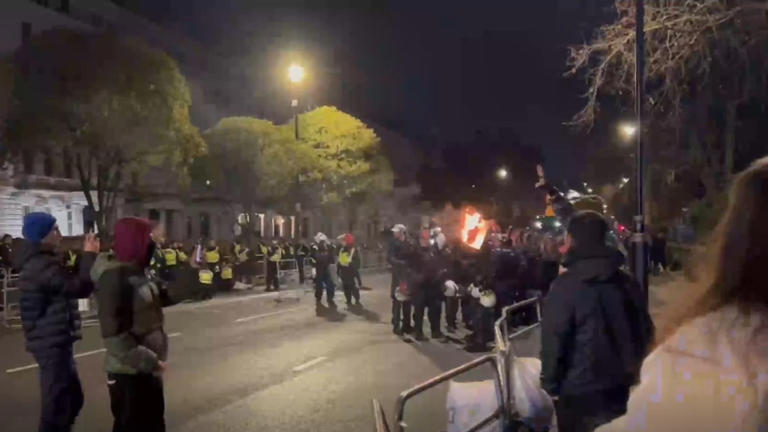 'Violent disorder' at Iran's London embassy leaves four police officers ...