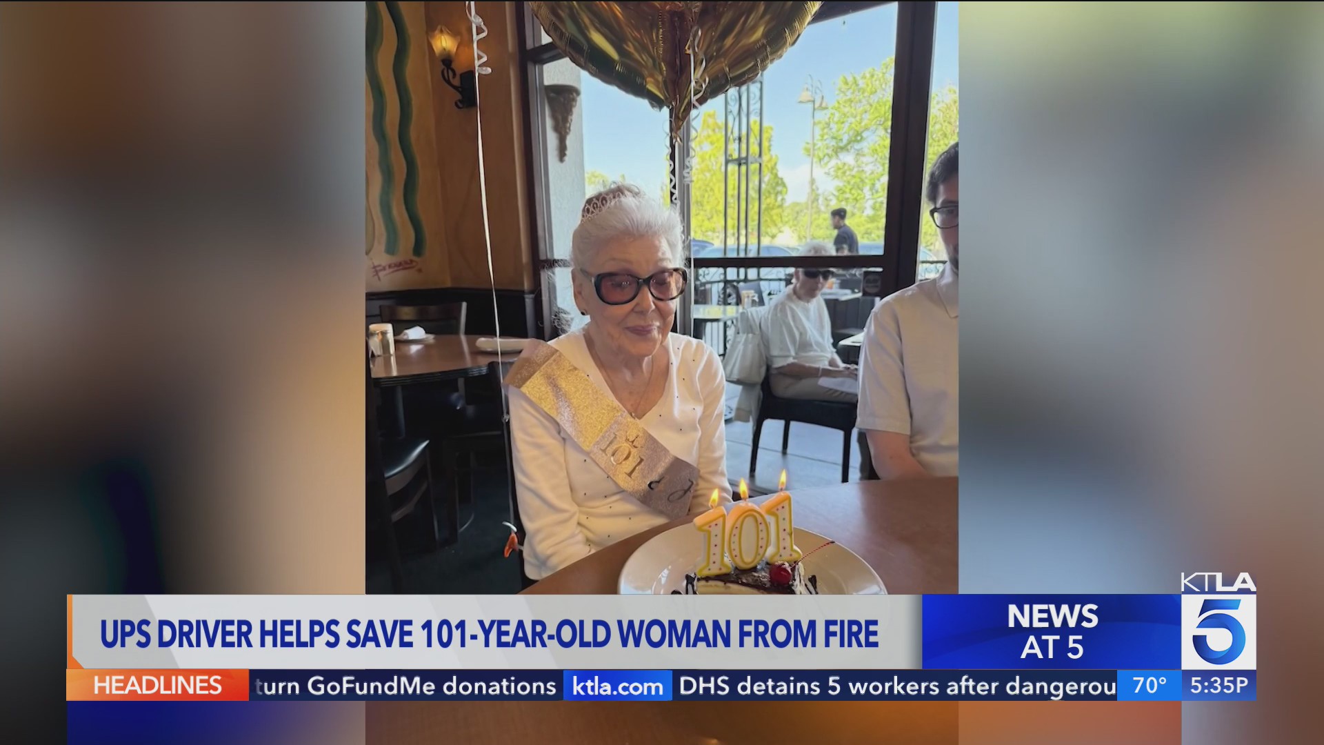 Elederly woman saved from fire by UPS driver in Santa Ana