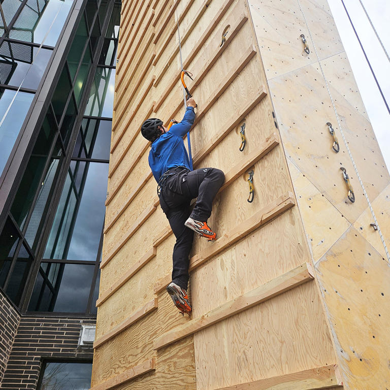 Millcreek unveils new dry tooling climbing wall, tallest in the US
