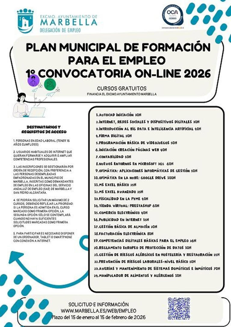 Ofertan 720 plazas de formación en 24 especialidades