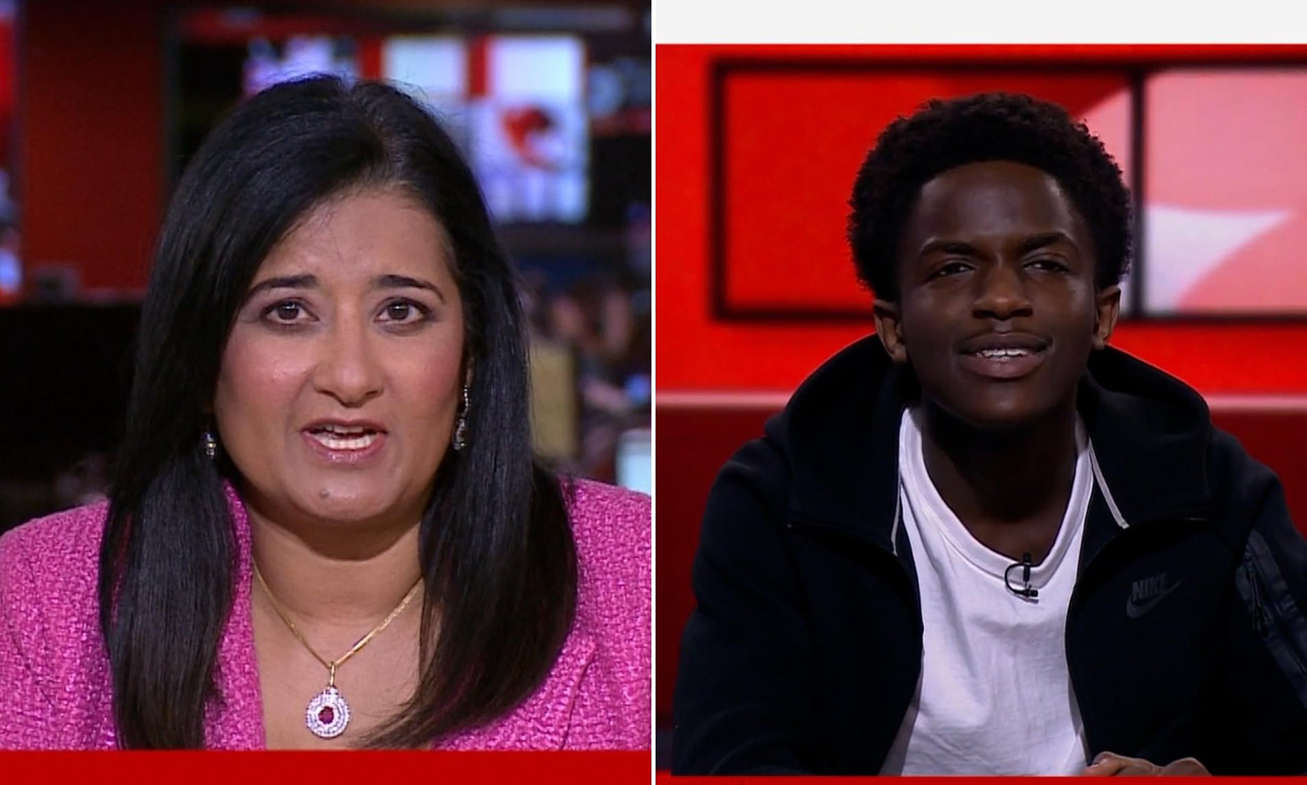 BBC news presenter Geeta Guru-Murthy hisses when rapper DC3 tells her ...