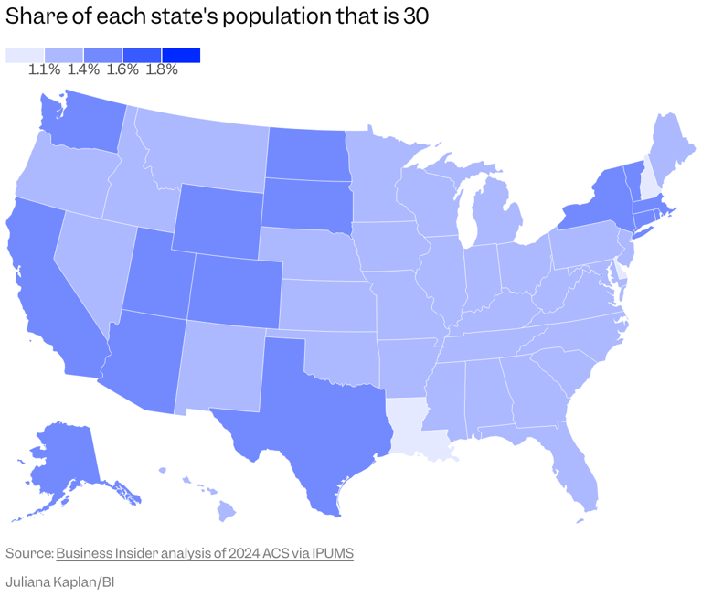 The youngest millennials turn 30 this year. We looked at where they ...