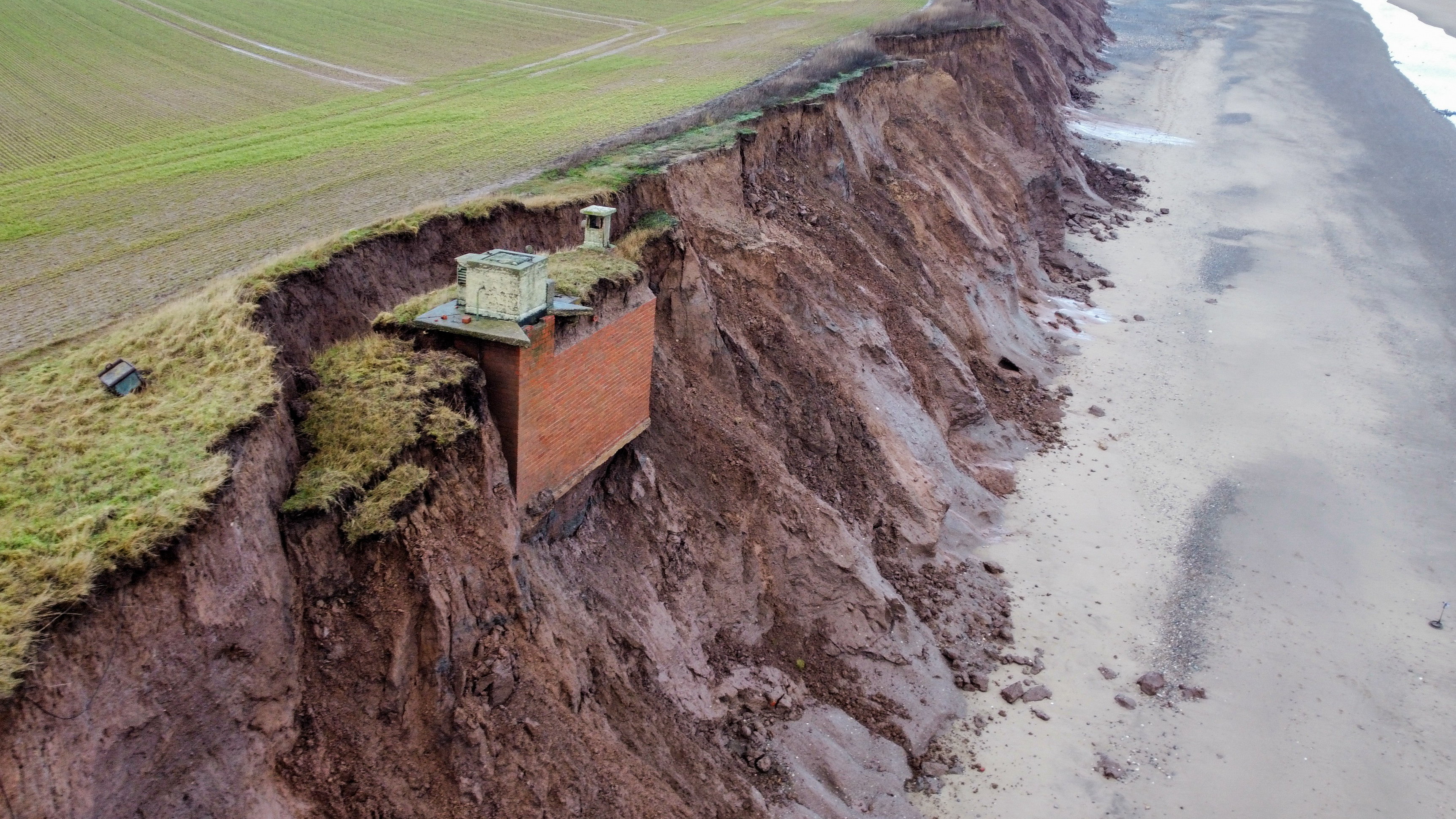 Dramatic pictures as former military bunker on Yorkshire coast 'days ...
