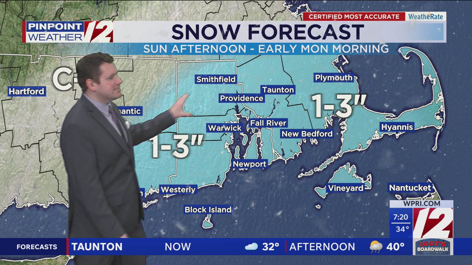 WPRI 12 Weather Forecast 1/17/26: Few Rain, Snow Showers Today; Light ...