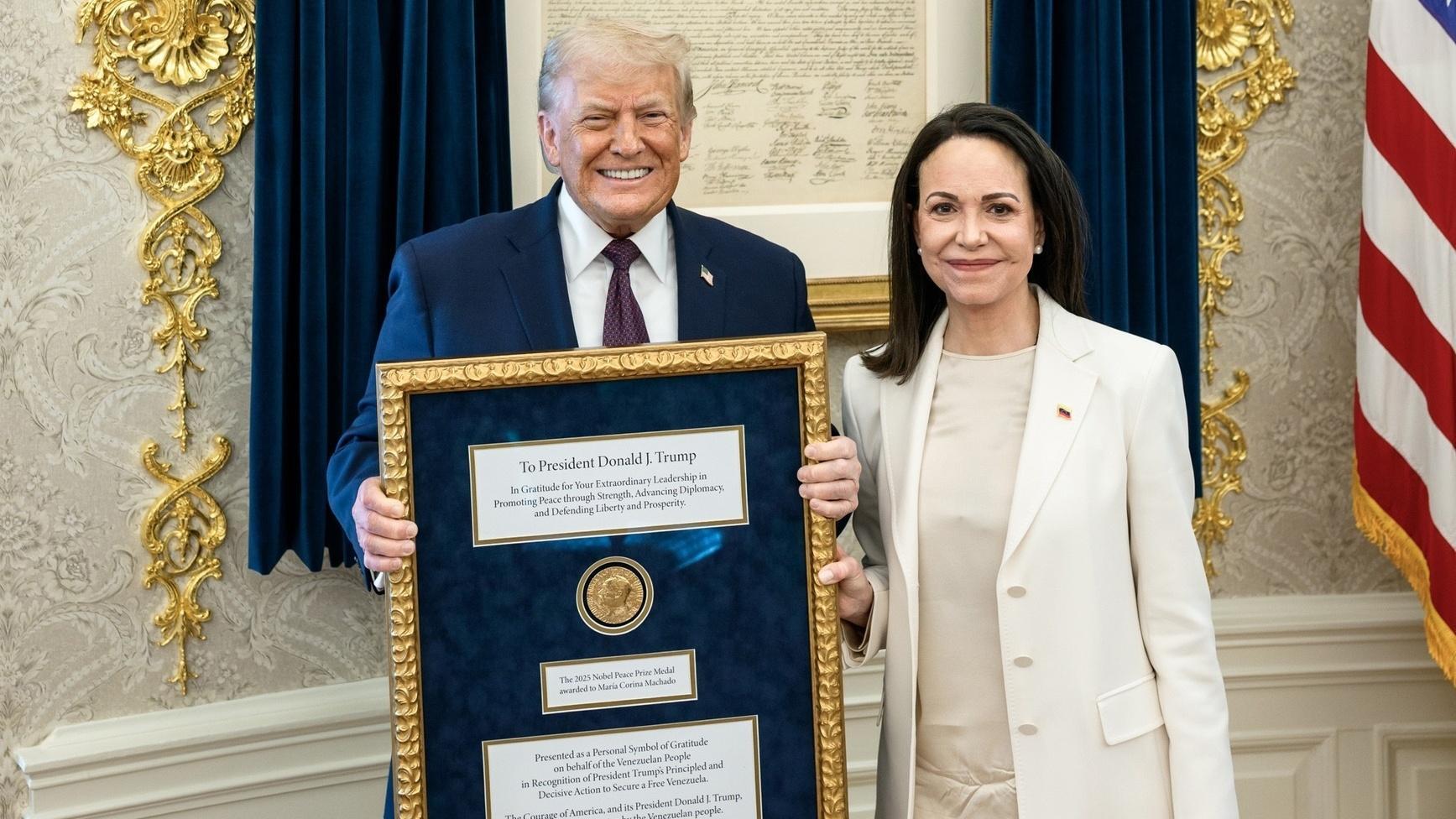 María Corina Machado cède sa médaille du Nobel de la paix à Donald Trump