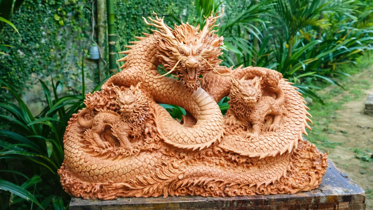 From a single wood block to dragon carvings