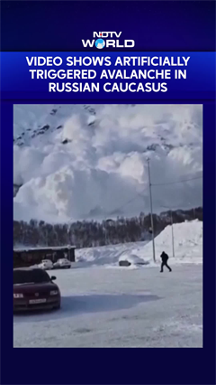 Viral video shows artificially triggered avalanche in Russian Caucasus