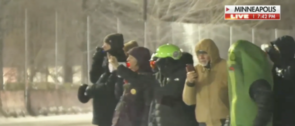 Fox reporter calls out at man in 'pickle costume' yelling at ICE