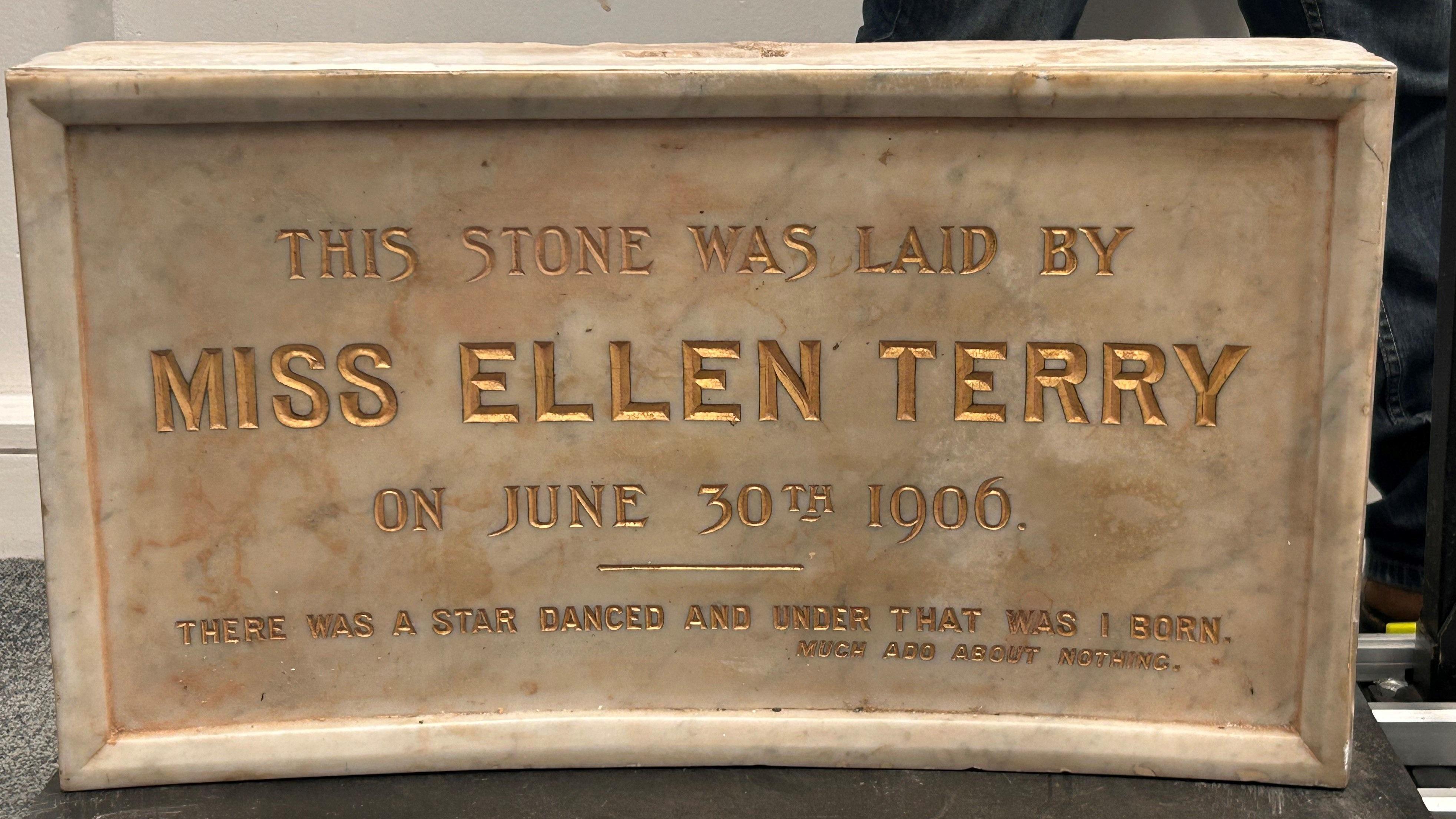 Ellen Terry foundation stone gifted to university