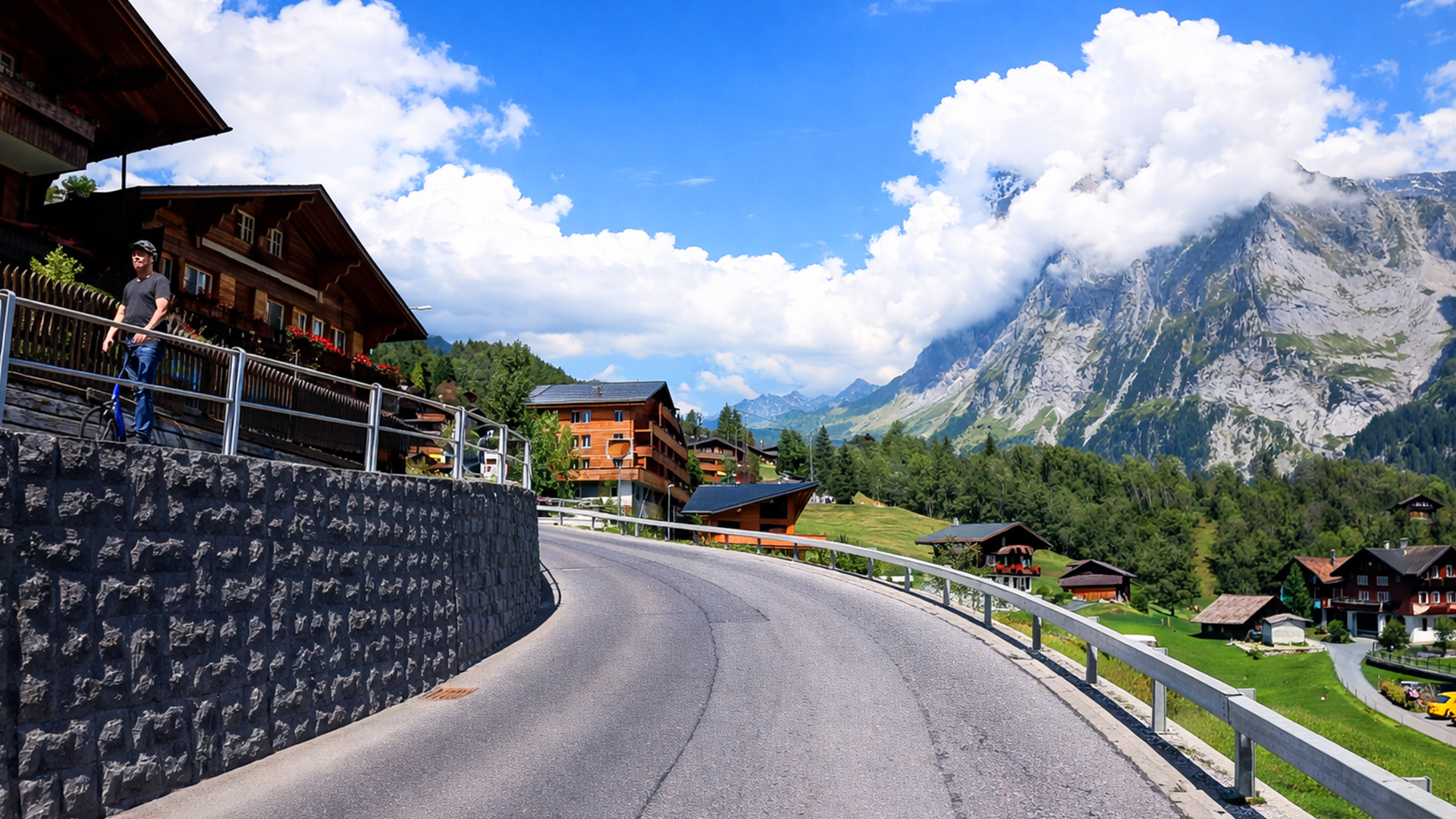 Route panoramique entre Lauterbrunnen et Grindelwald en Suisse (4K)