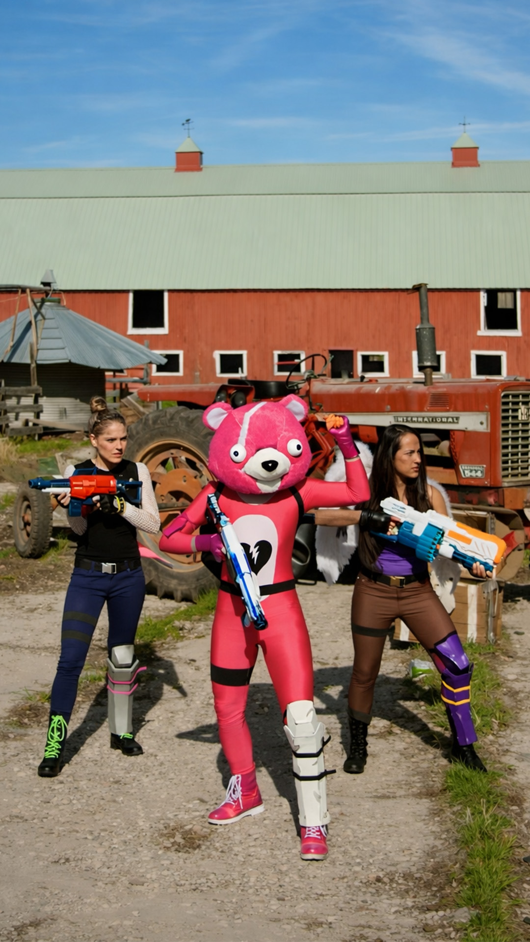 An intense action shoot on set