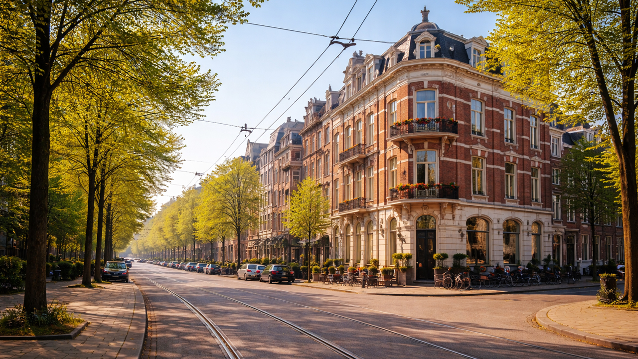 Passeio moderno à beira-mar em Roterdã
