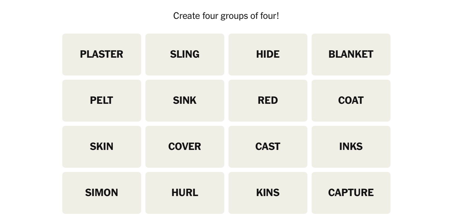 NYT Connections #951: Hints and solutions for January 17, 2026