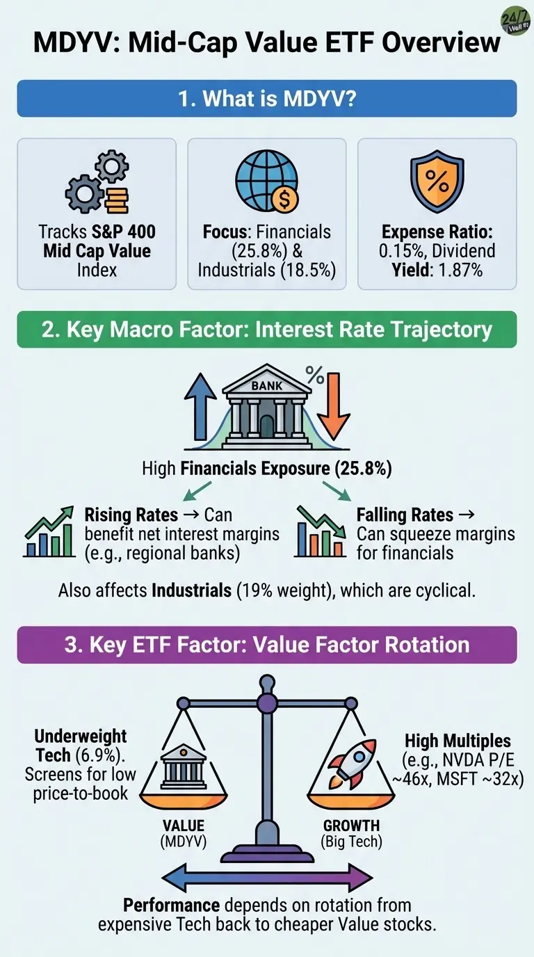 Fed rate policy will determine whether MDYV’s 26% exposure pays off