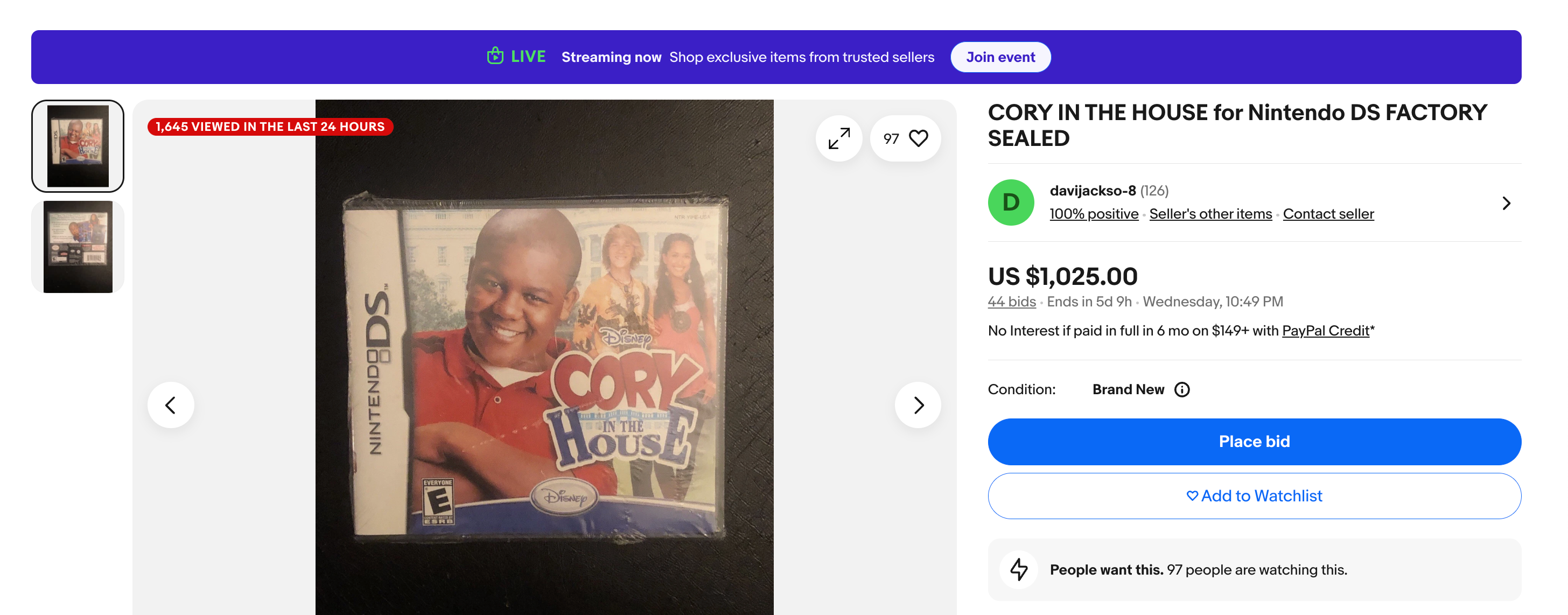 Disney's Cory in the House sees popularity explode on eBay