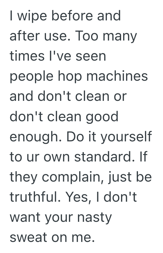 Gym-goer tried to practice basic hygiene by wiping down a machine, but ...