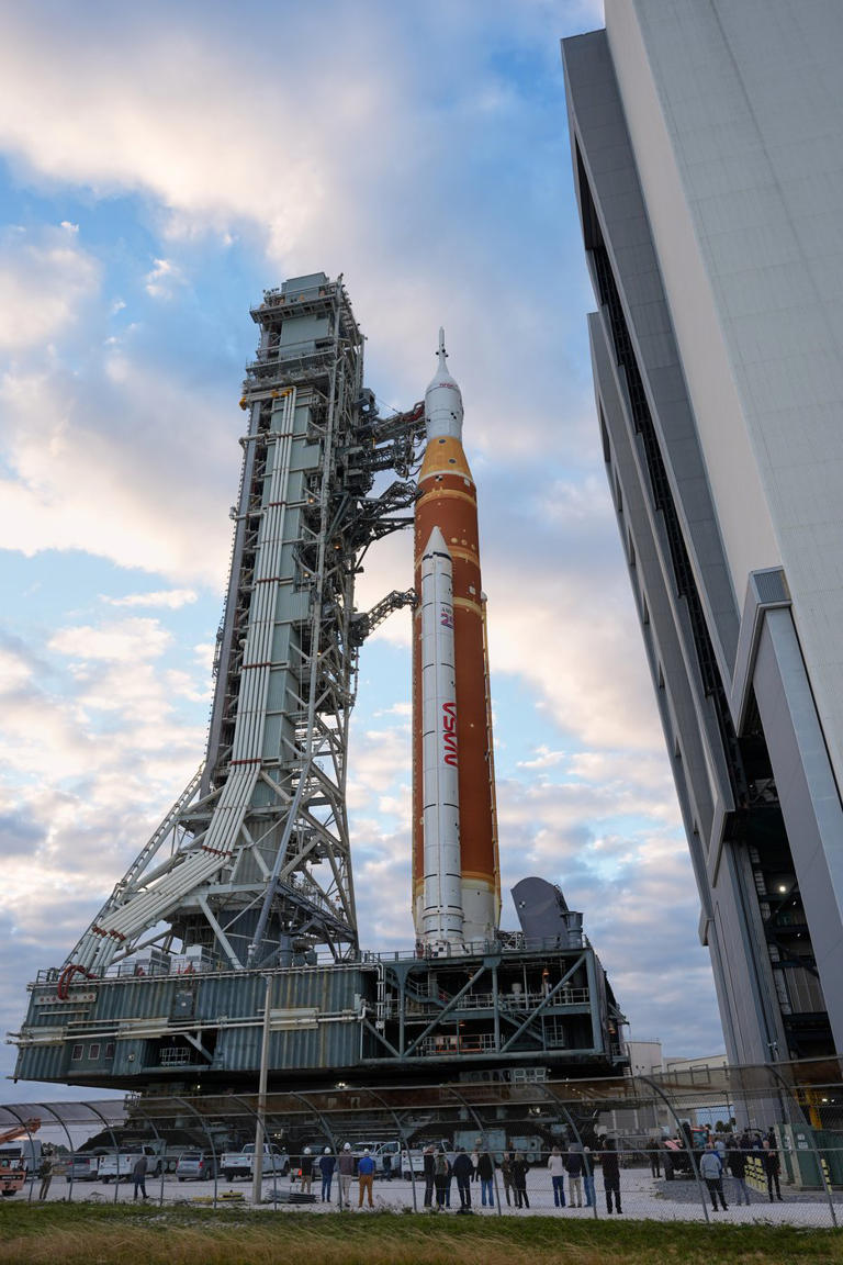 NASA's new moon rocket heads to the pad ahead of astronaut launch as ...