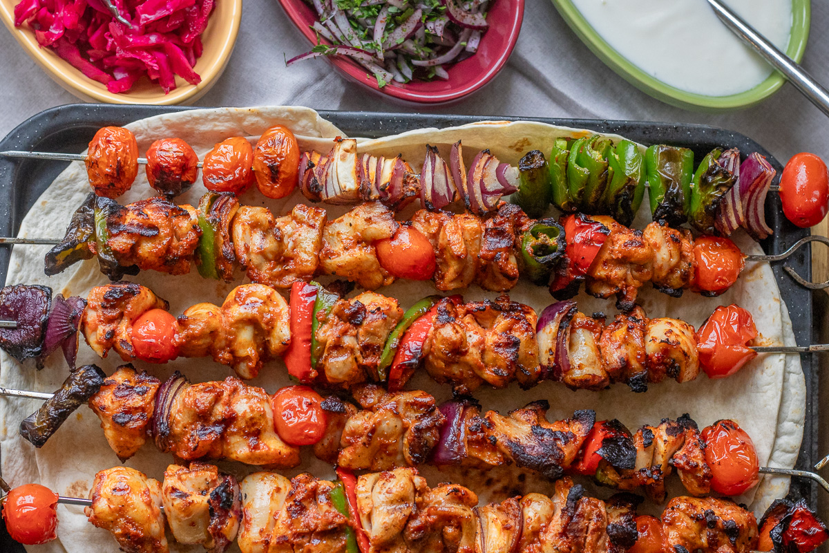 Turkish chicken shish kebab