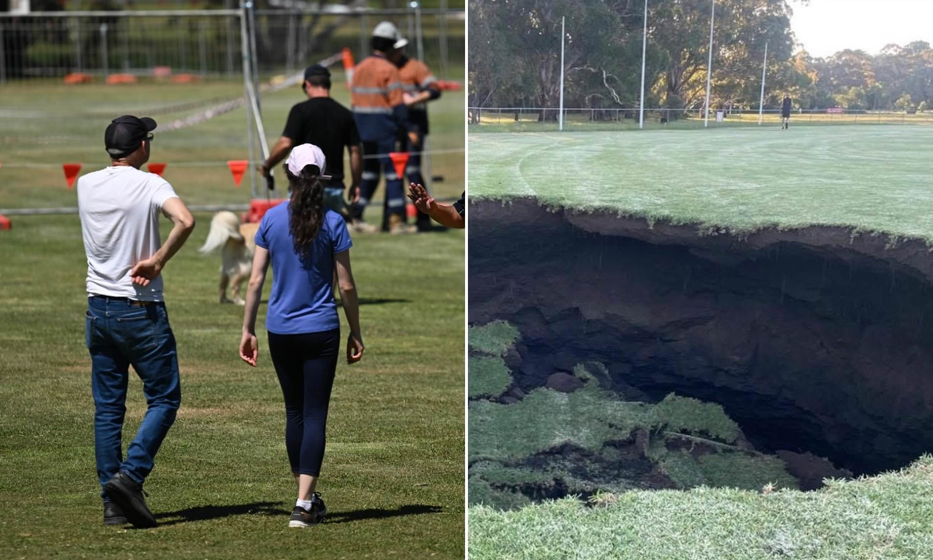 Revealed: How a massive sinkhole opened up in the middle of an Aussie park