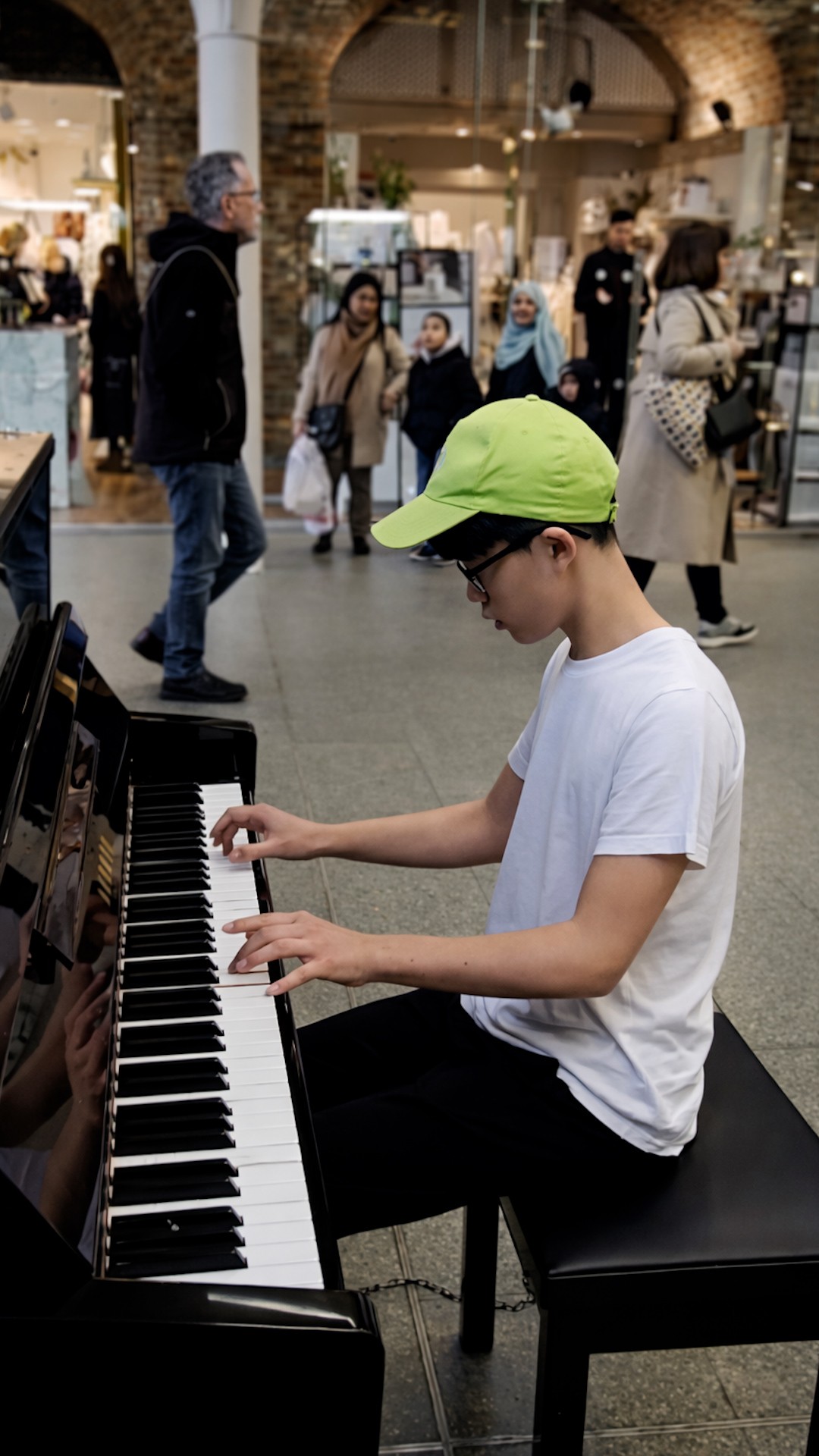 I tried playing Rush E on a station piano