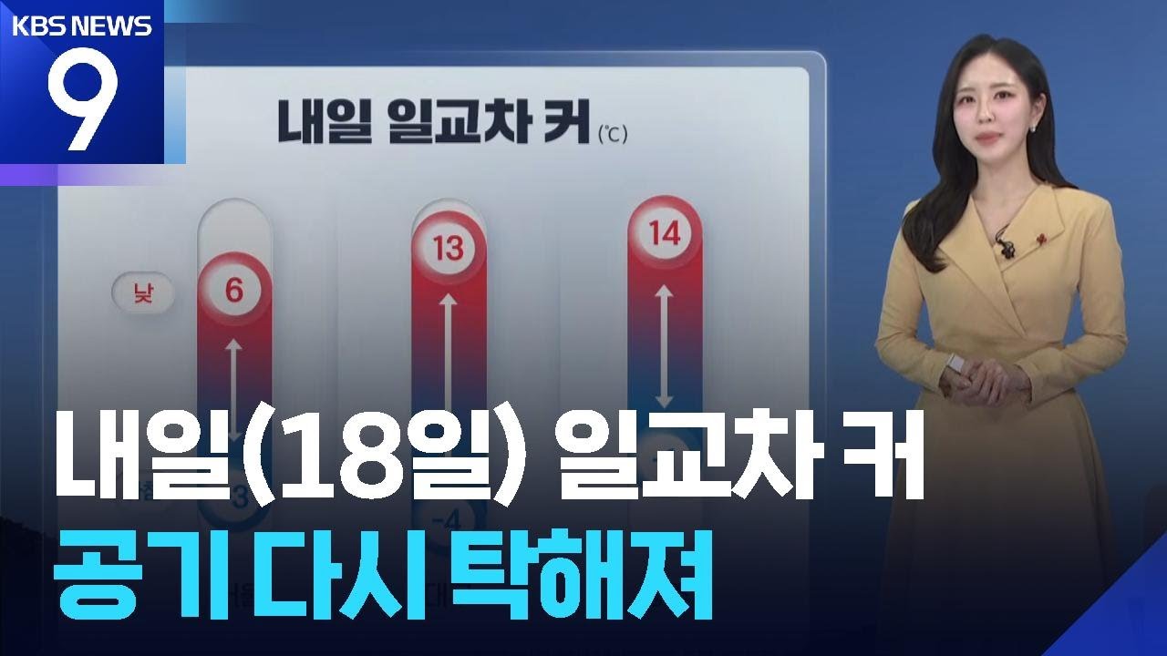 [날씨] 내일(18일) 일교차 커…공기 다시 탁해져 / KBS 2026.01.17