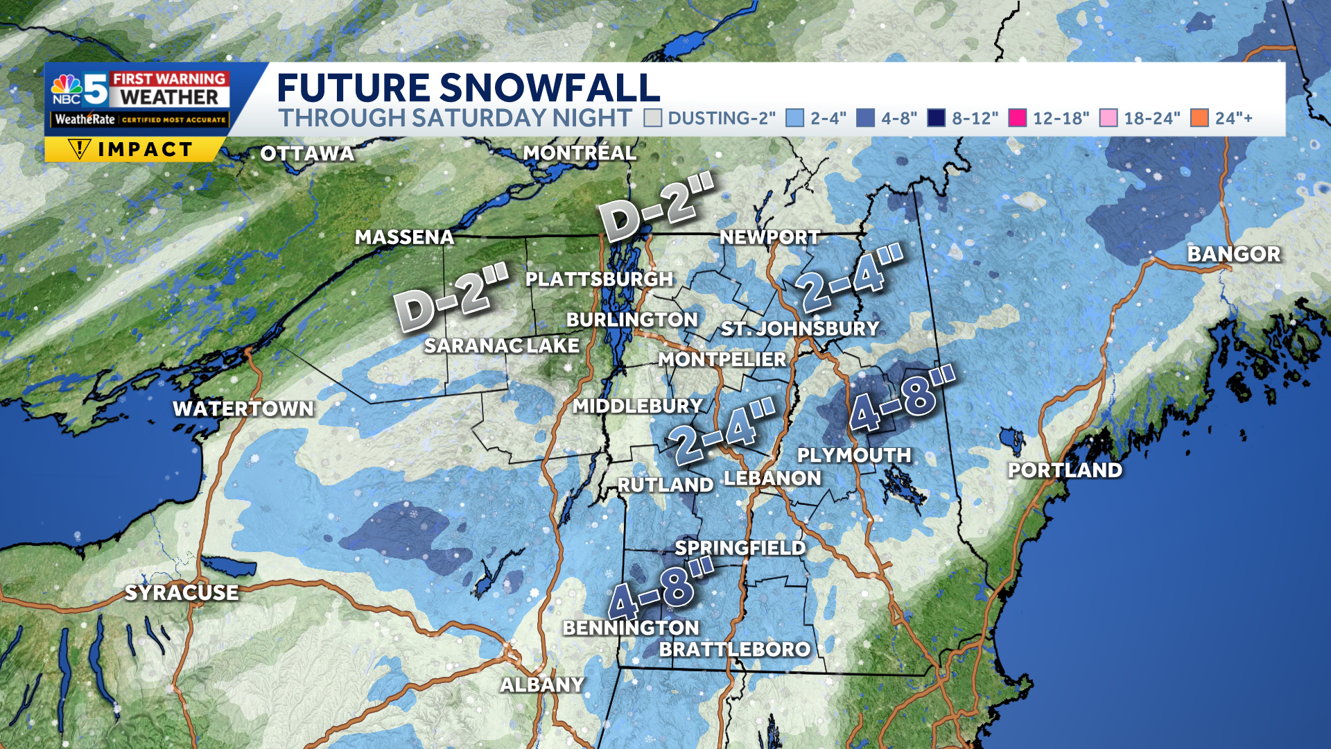 Snowy Saturday for many in southern Vermont, Upper Valley