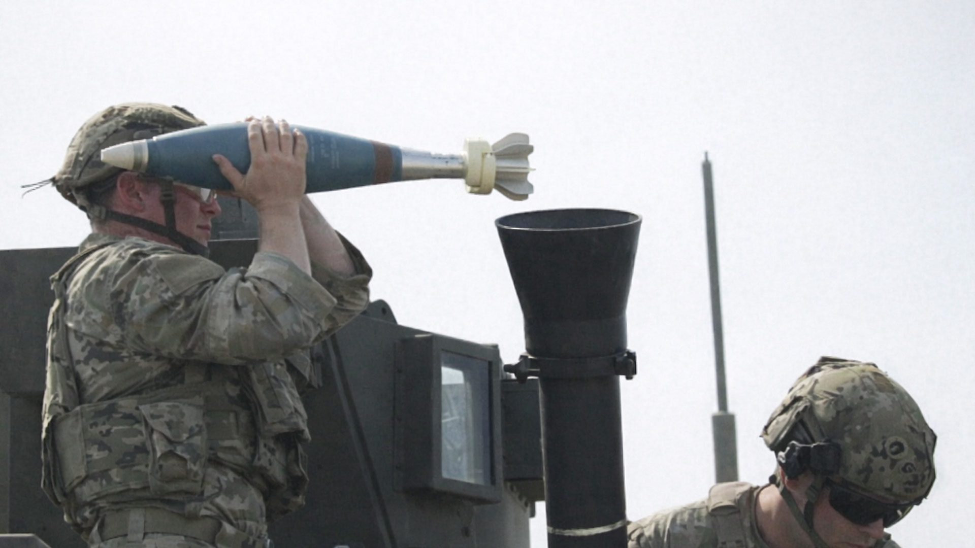 Armored brigade troops conduct mortar drills in Georgia