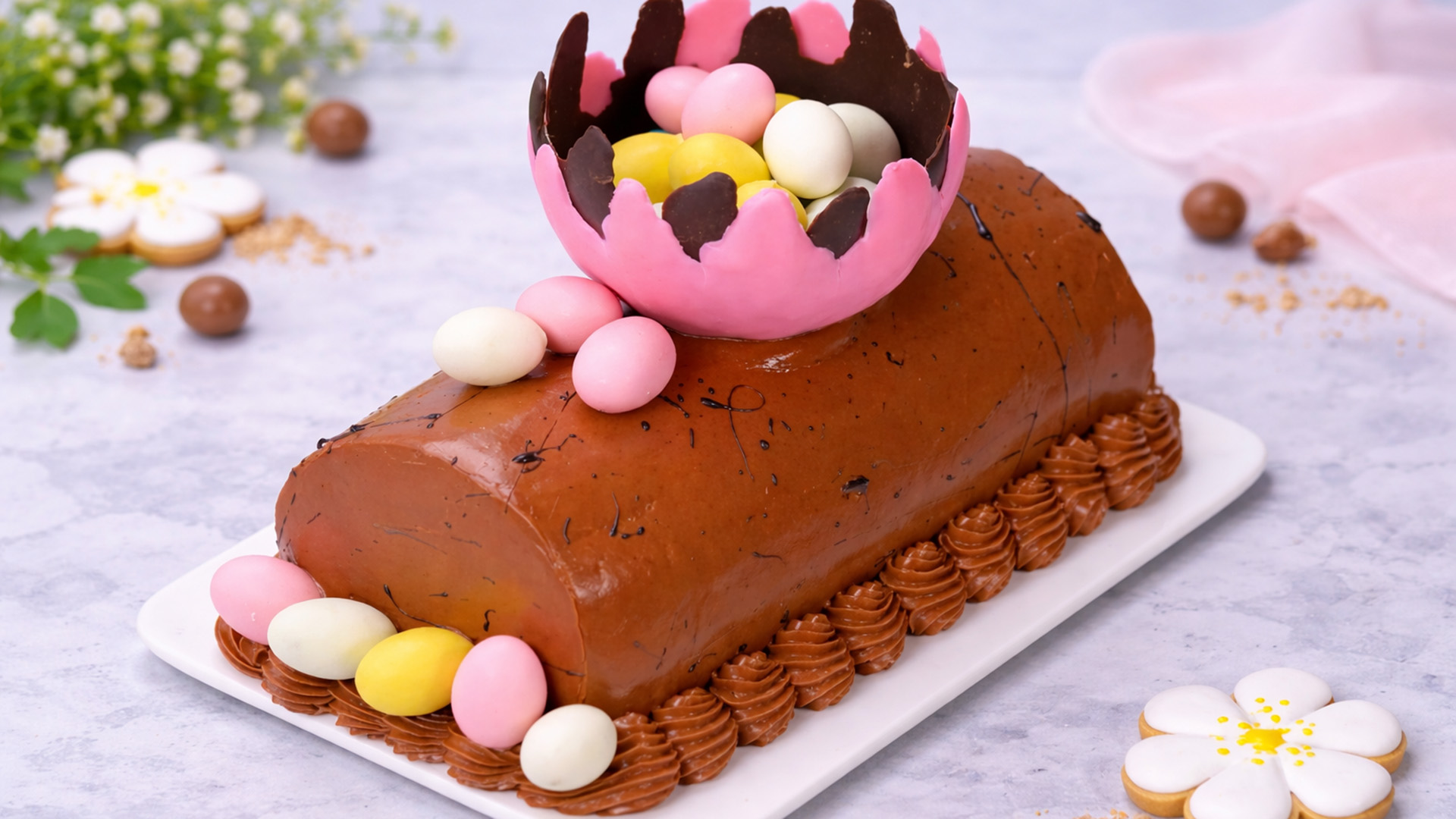 How to make a chocolate log candy cake