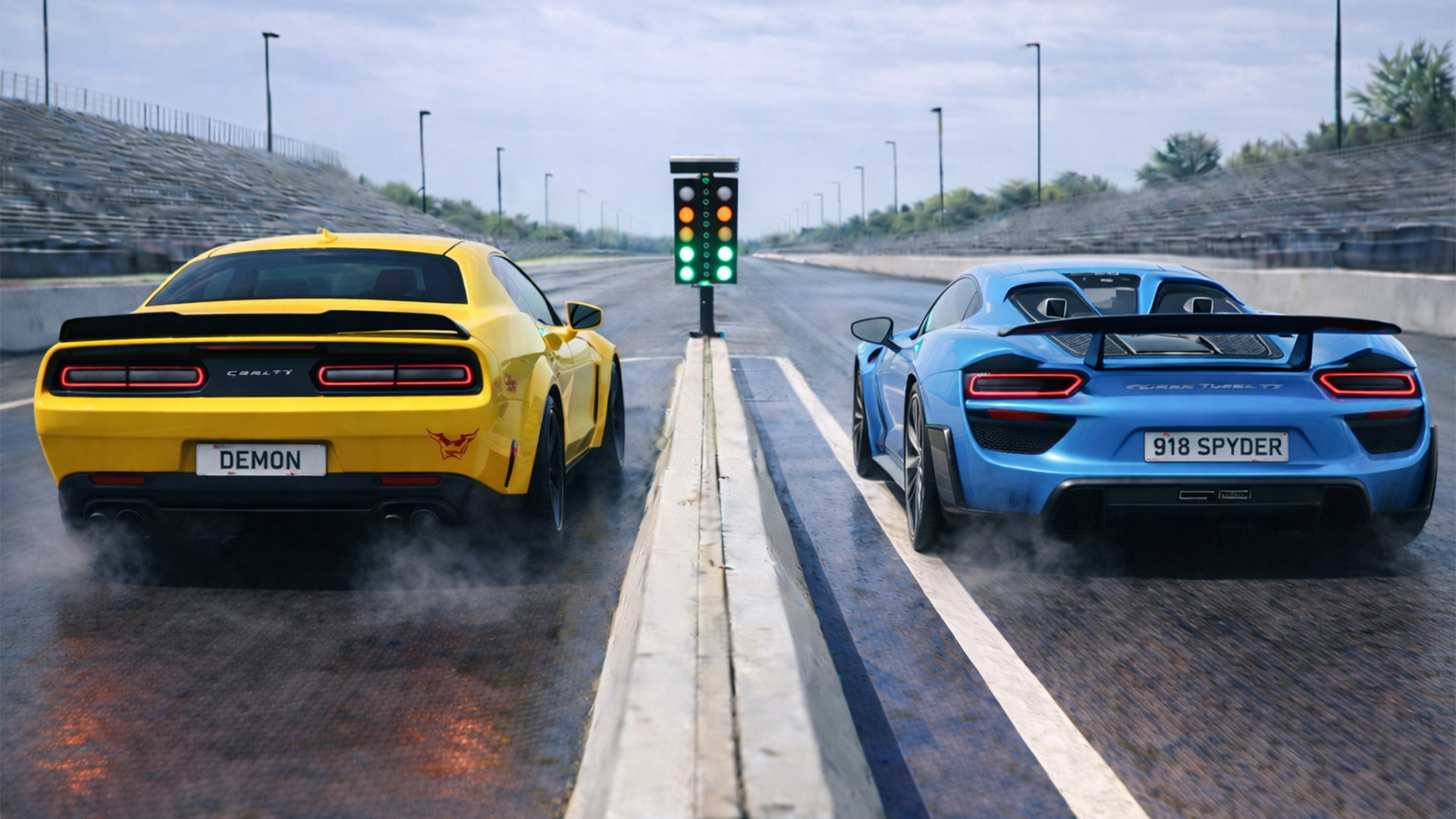 Dodge Demon vs Porsche 918 Spyder drag race