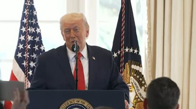 See? I'm being nice: Trump jokes with media in Florida at road renaming ...