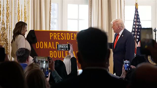 Donald Trump unveils 'President Donald J Trump Boulevard'
