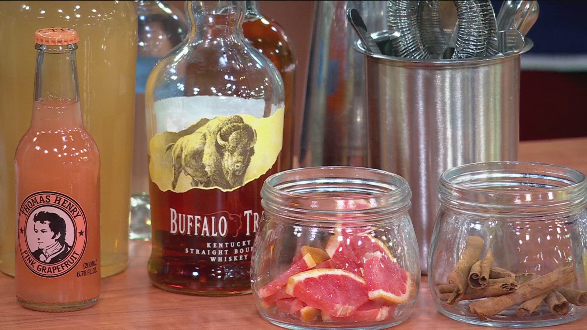 Chilling with drinks at Minneapolis rooftop polar bar